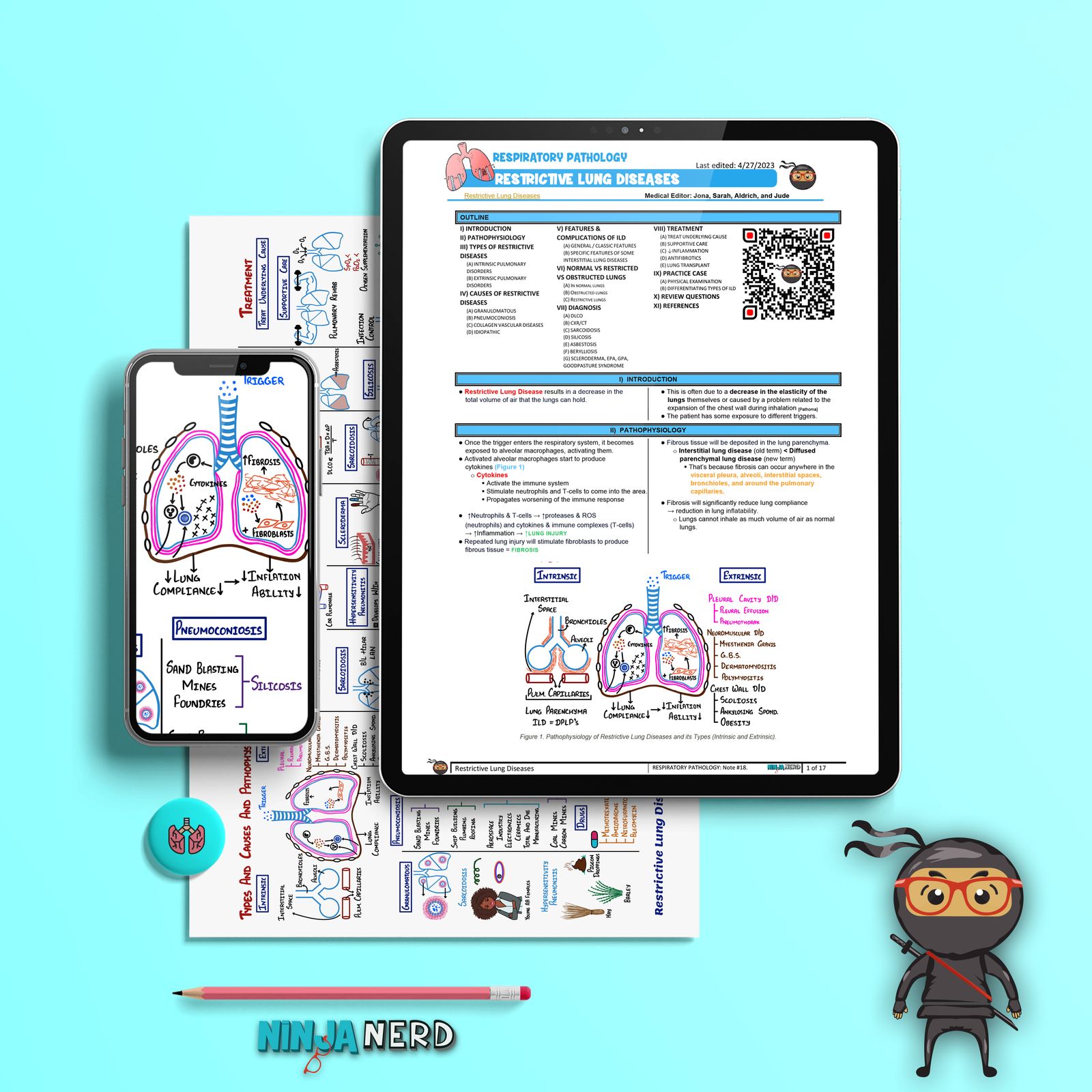 Restrictive Lung Diseases - Illustrations - NinjaNerd Medicine